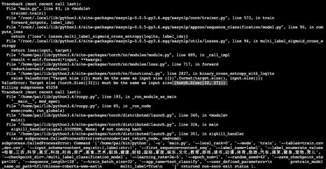 failed to run example script for sequence classification multilabel