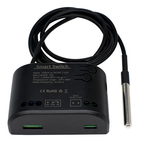 Smart Temperature Switch With Thermostat Sensor Tuya App Control Passive Dry Contact Relay 1