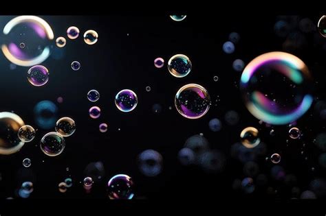 Floating Bubbles With Colors Premium Ai Generated Image