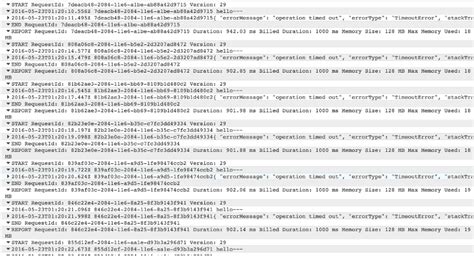 aws lambda constant timeout when using bluebird promise