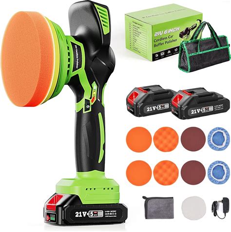 Avhrit 6 Inch 21v Car Polisher Cordless Buffer Polisher Kit W 2 X 2