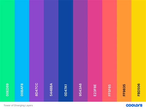 Tower Of Diverging Layers Color Palette By Itztheprius On Deviantart