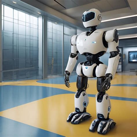 Premium Photo A Robot Security Guard Monitoring A Highsecurity Facility