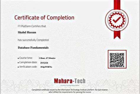 Databasefundamentals Maharatech Continuouslearning Techskills Achievement Shahd Mamdouh
