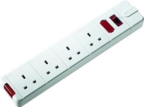 Masterplug Four Socket Trailing Socket With Power Switch Without Plug And Cable 13 White