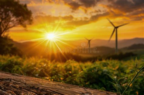Harnessing The Power Of Nature Solar Arrays And Wind Turbines Working