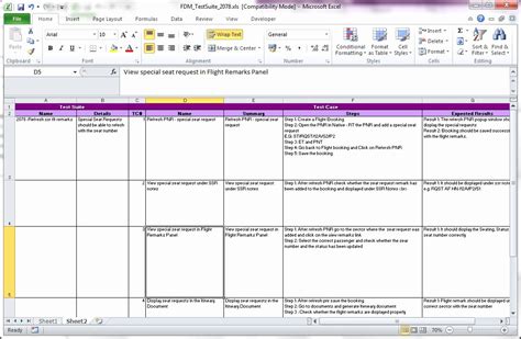 Test Case Template Excel Shooters Journal