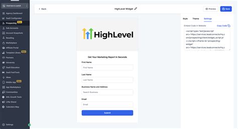 Prospecting Tool Create Prospecting Widgets For Your Websites Highlevel Support Portal