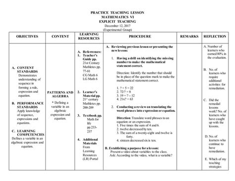 Defining A Variable In An Algebraic Expression And Equation Docx