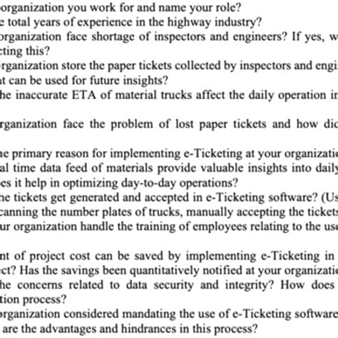 Sample Questions From Semistructured Interviews Download Scientific