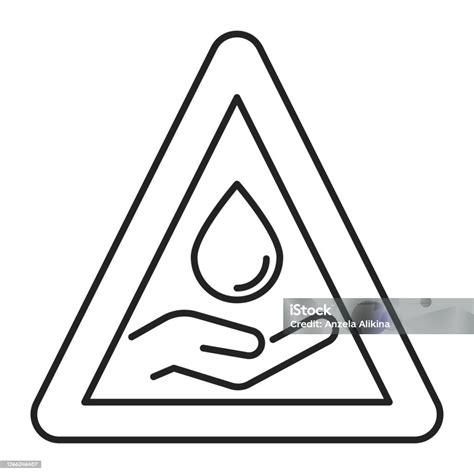 물 희소성 블랙 라인 아이콘 생태 재해 격리된 벡터 요소입니다 웹 페이지 모바일 앱 프로모션을 위한 그림 윤곽선 개념에 대한 스톡 벡터 아트 및 기타 이미지 Istock