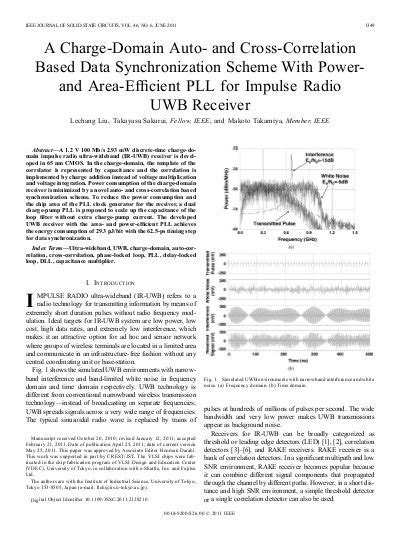 A Charge Domain Auto And Cross Correlation Based Ieee Xplore