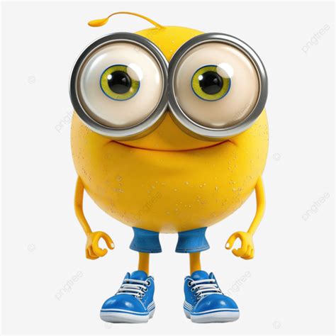 큰 눈과 파란 신발을 가진 재미있는 노란색 만화 캐릭터 만화 캐릭터 큰 눈 파란 신발 Png 일러스트 및 이미지 에 대한 무료 다운로드 Pngtree