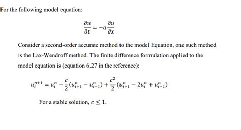 Solved For The Following Model