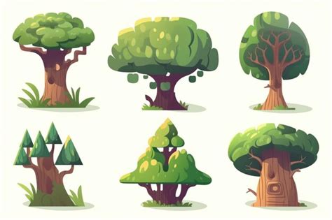 Premium Ai Image A Collection Of Different Trees