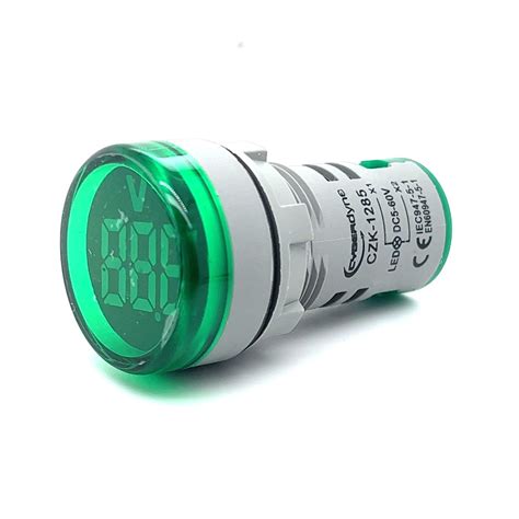 Voltmeter Panel Mount 22mm Dc 5v 60v Green Lfp Battery Compatible • Ampon