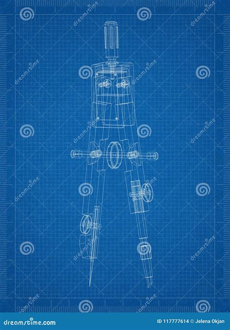 Drawing Compass Architect Blueprint Stock Illustration Illustration Of Design Industrial