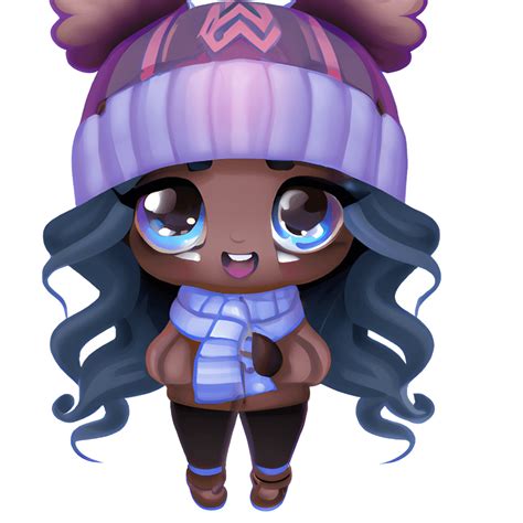 Cute Ebony Girl In Winter · Creative Fabrica