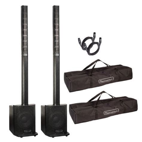 2x Powerwerks System One Powered Column Array System Pa Bluetooth 1050