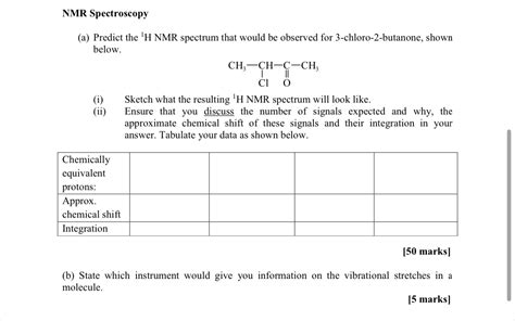 Solved Nmr Spectroscopy A ﻿predict The 1h ﻿nmr Spectrum