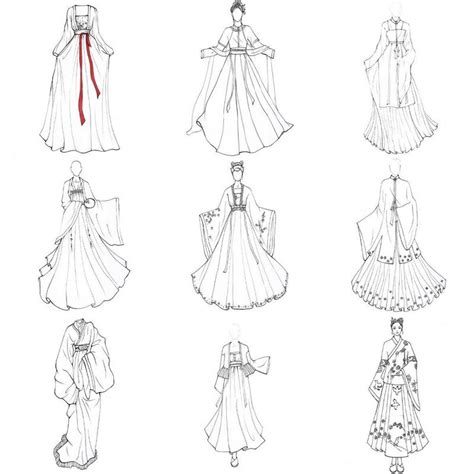 汉服服饰简笔画（高清11张） 简笔画图片大全