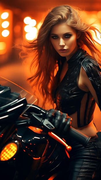 Premium Photo Angel Woman Motorcycle Riding Mobile Wallpaper