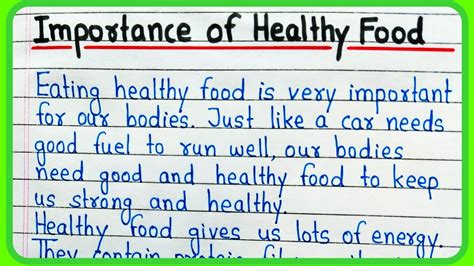 Essay On Importance Of Healthy Food Speech On Importance Of Healthy