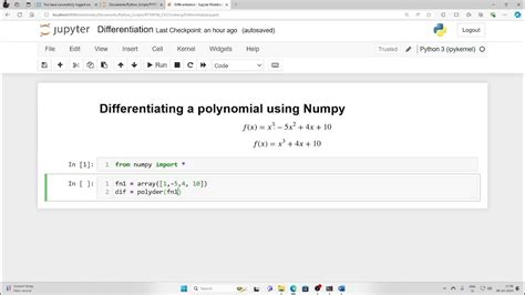 Polynomial Differentiation Using Numpy Youtube