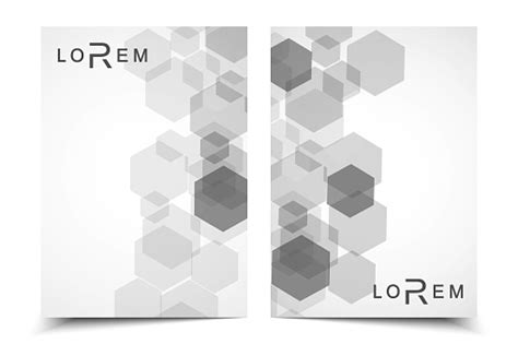 과학 브로셔 디자인 템플릿 벡터 전단지 레이아웃 연결된 선과 점이있는 분자 구조 잡지 전단지 표지 포스터 디자인을위한 요소와