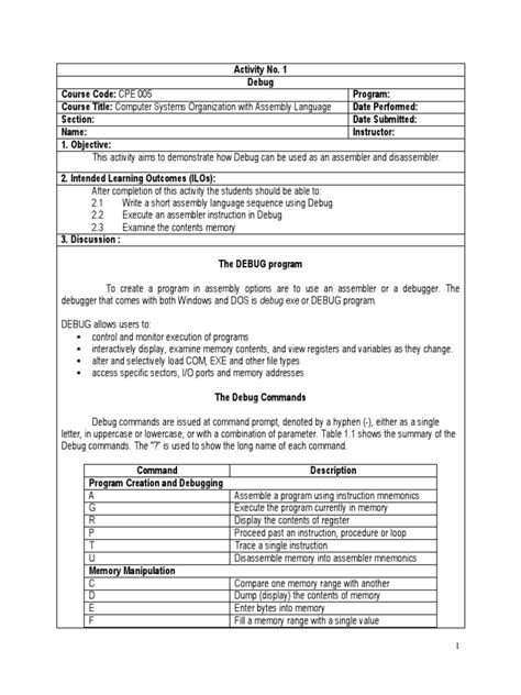 Assembly Language Status Flags Laboratory Activity Pdf Assembly Language String Computer