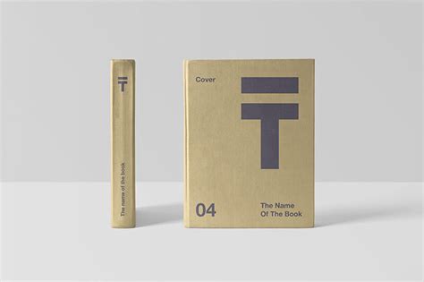Standing Hardcover Book Mockup Featuring Front And Spine Free Download