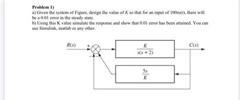 Solved Problem 1 A Given The System Of Figure Design The Chegg Com