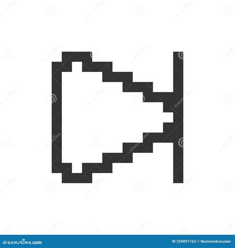 Skip Next Button Pixelated Ui Icon Stock Vector Illustration Of Last Click