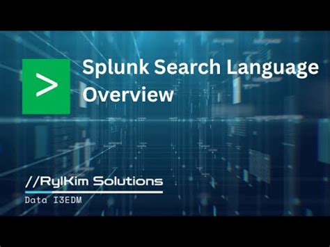 Splunk Search Language Overview YouTube