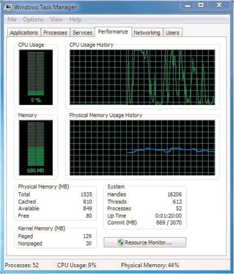 windows task manager viewing windows 7 processes and applications