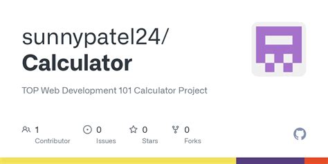 GitHub Sunnypatel Calculator TOP Web Development Calculator Project