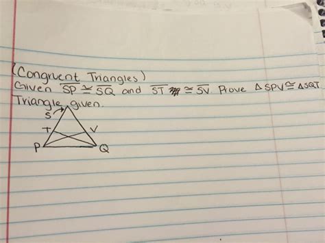 Solved Congruent Triangles Given SP Congruent To SQ And ST Chegg Com
