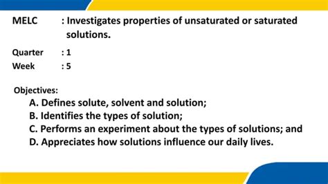 SCIENCE Types Of Solutions PPTX