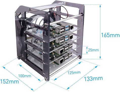 Geeekpi Raspberry Pi Cluster Case Raspberry Pi Rack Case Stackable