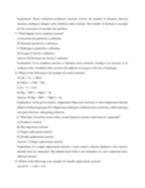 Solution Chemical Reactions Including Types Of Chemical Reactions Such As Synthesis