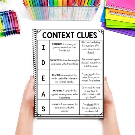 Context Clues Chart Context Counts Worksheet
