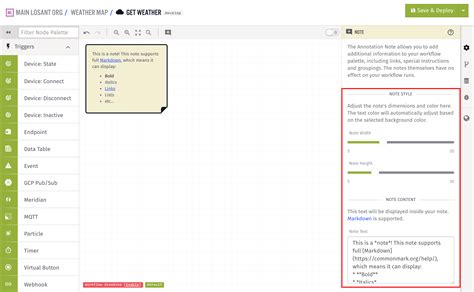 Note Losant Documentation