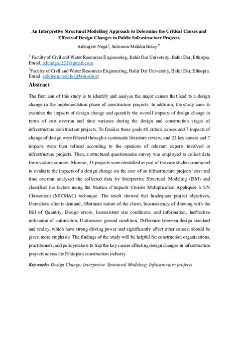 Pdf An Interpretive Structural Modelling Approach To Determine The Critical Causes And Effects