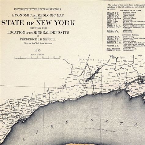 Geological Map New York Geologic Map Of New York Science Map Etsy