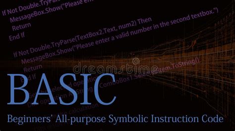A Basic Programming Language Themed Wallpaper Stock Illustration