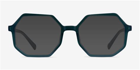 Glister Geometric Iridescent Dark Green Full Rim Eyeglasses Eyebuydirect