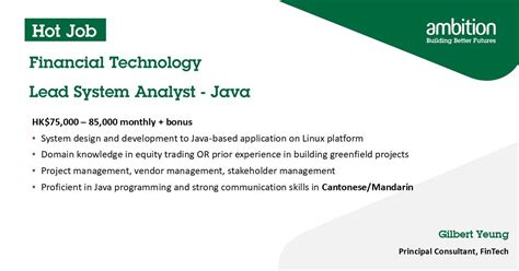 Gilbert Yeung On Linkedin Urgently Hiring Lead System Analyst