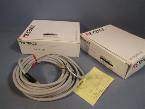 keyence connector cable 4 wire m12 socket lot of 2 op 97491 etech surplus