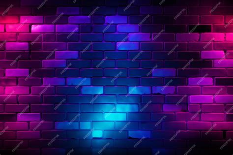 Premium Photo Neon Brick Wall Background Neon Brick Wallpaper Neon