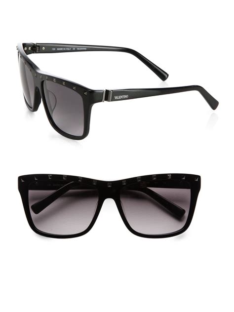 Lyst Valentino Rock Stud Wayfarer Sunglasses In Black